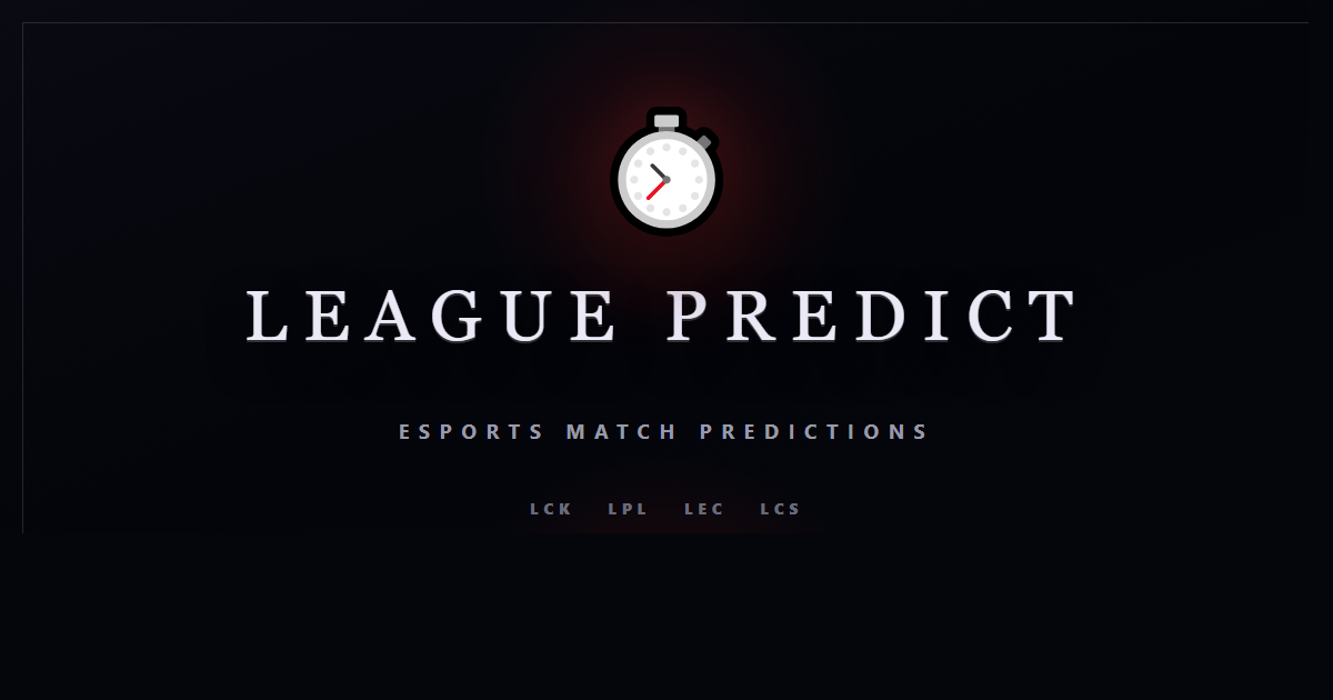 League Predict - Esports Match Predictions & Leaderboards